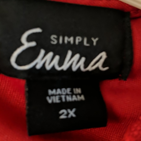Simply Emma | Tops | Simply Emma Red Lace Long Sleeve Top Size 2x ...